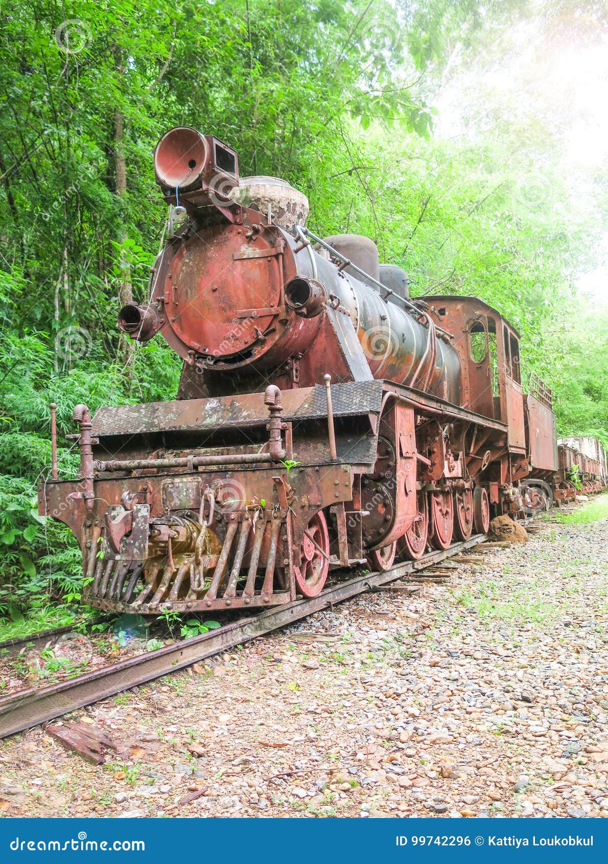 Ruin Old Train on the Railway Stock Photo - Image of travel, thailand ...