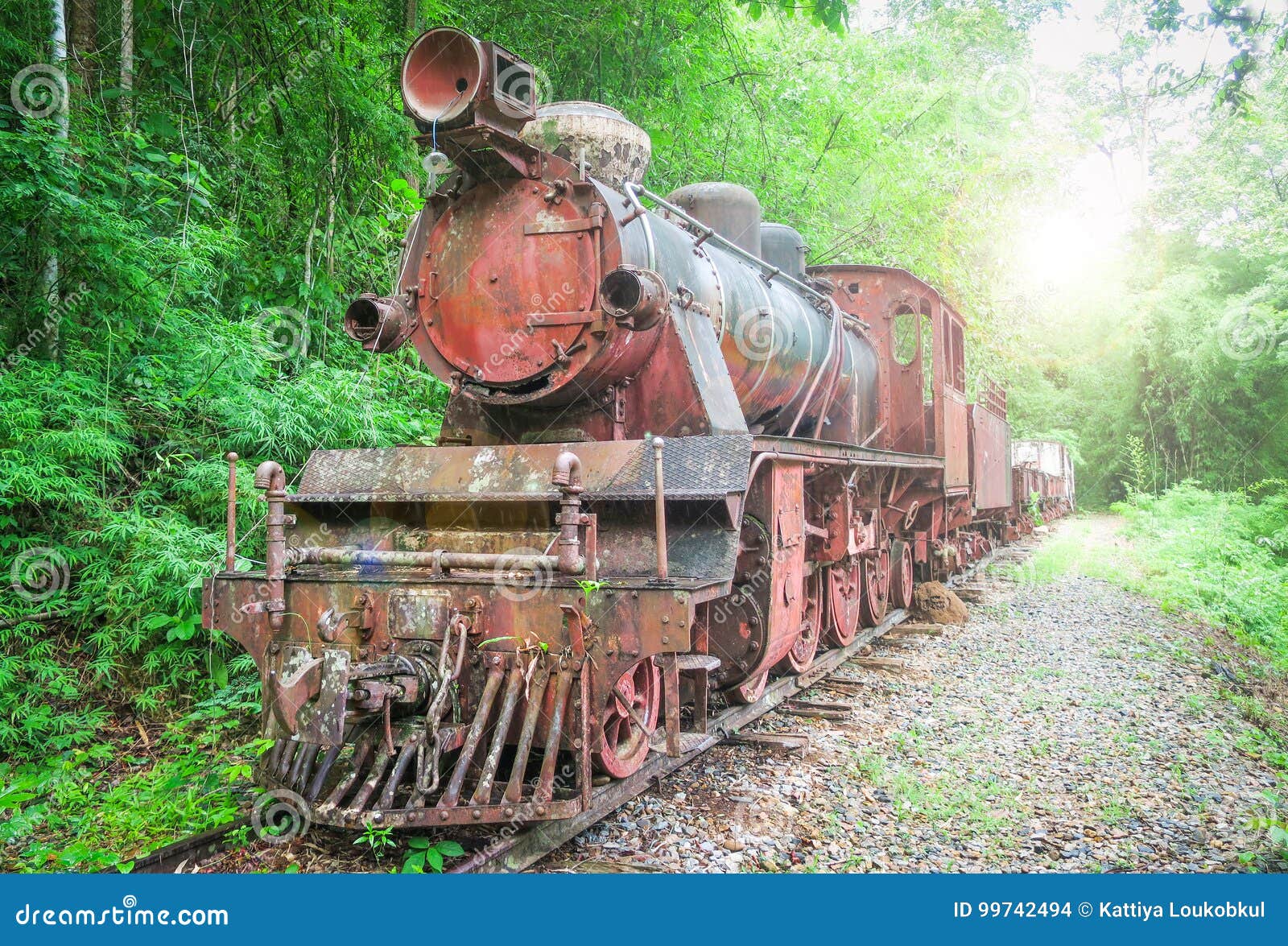 Ruin Old Train on the Railway Stock Photo - Image of history, railroad ...