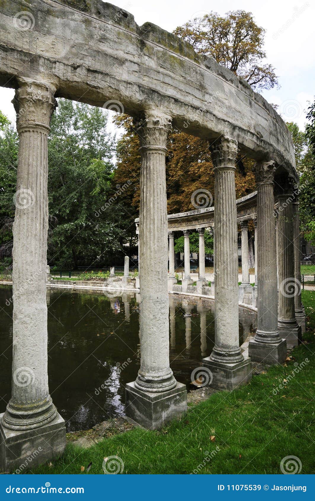 Ruin Place of Rome Palace Building Stock Image - Image of pond, pillar ...