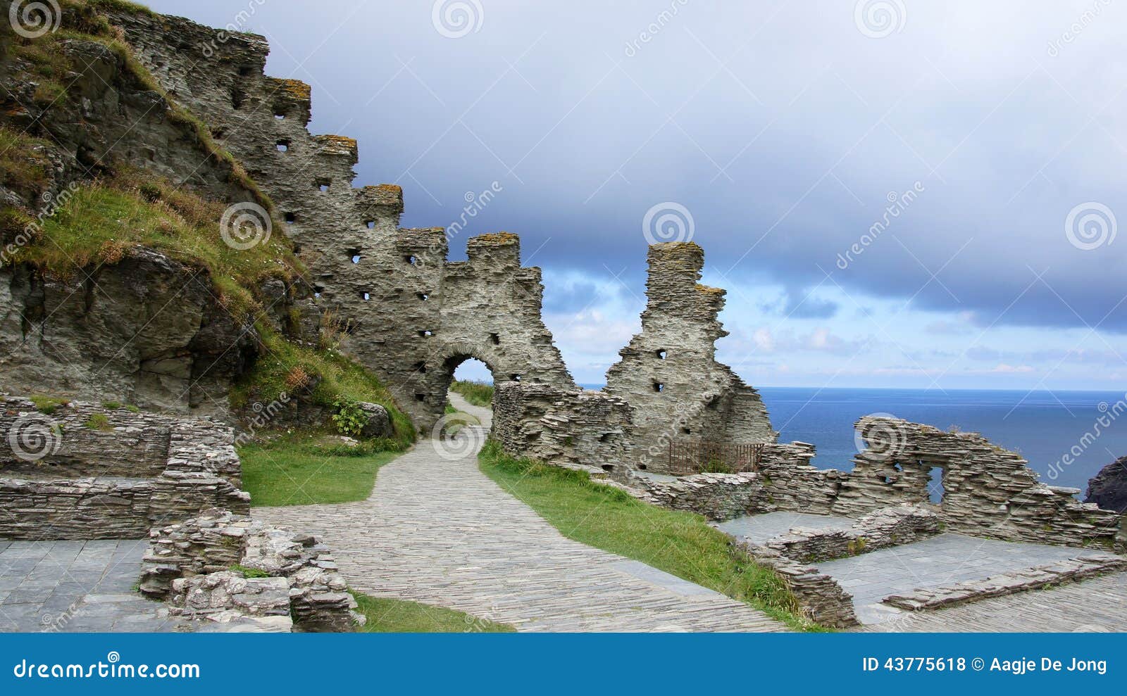 Ruin of Tintagel Castle in Cornwall Stock Photo - Image of king ...