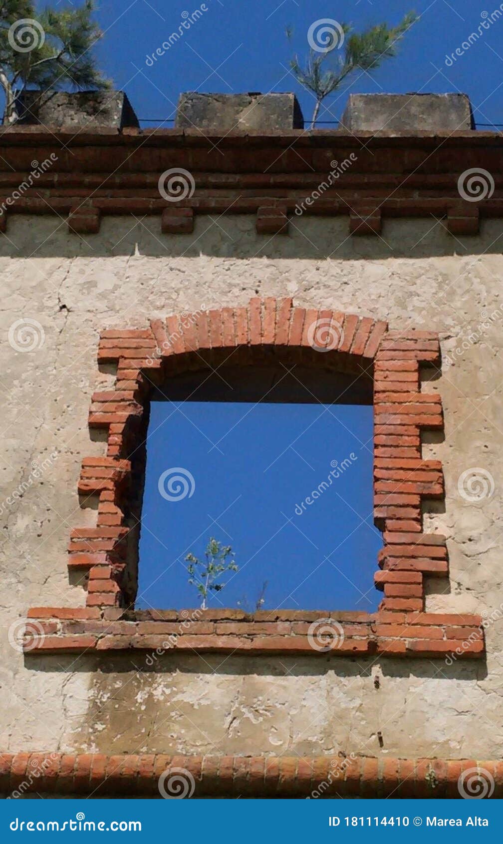 Ruin window to the sky stock photo. Image of coastal - 181114410