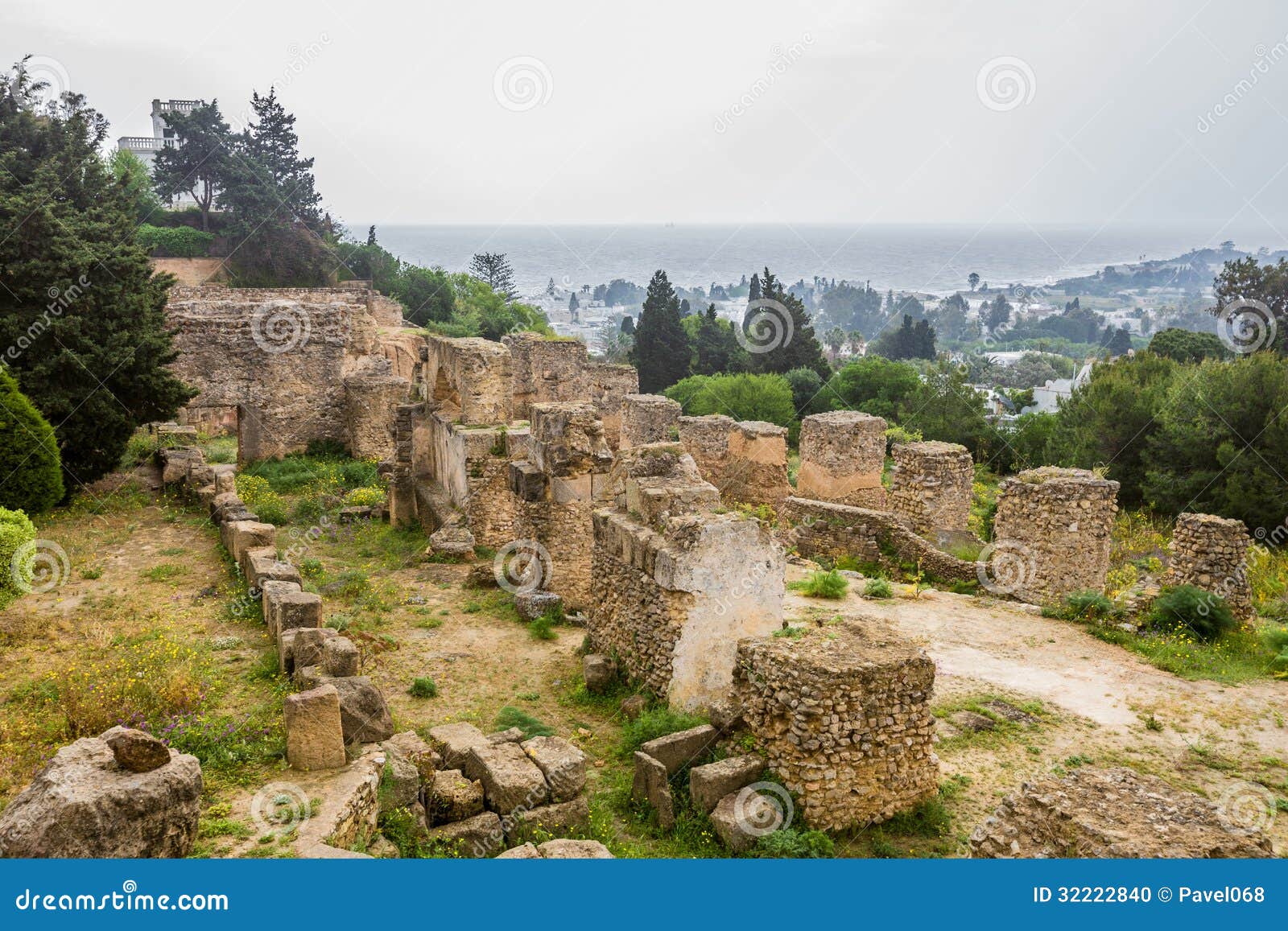 Ruinas Antiguas De Cartago, Túnez Foto de archivo - Imagen de famoso ...