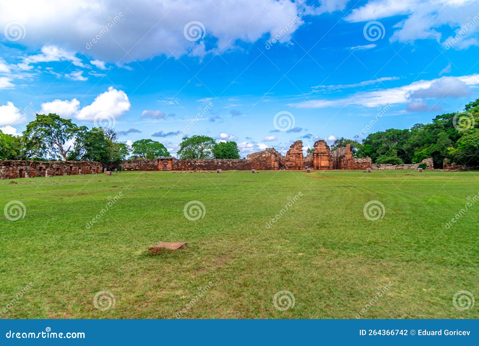 Ruinas De San Ignacio Mini in Argentina Stock Photo - Image of blue ...