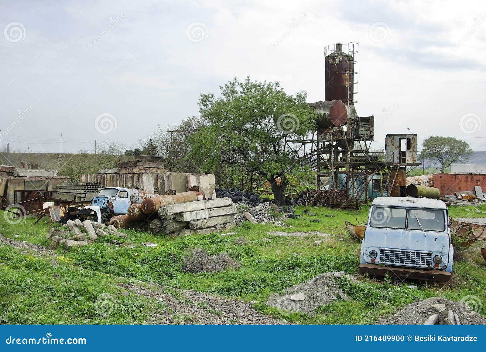 Ruined and Abandoned Plant with Lots of Waste Matter Stock Photo ...
