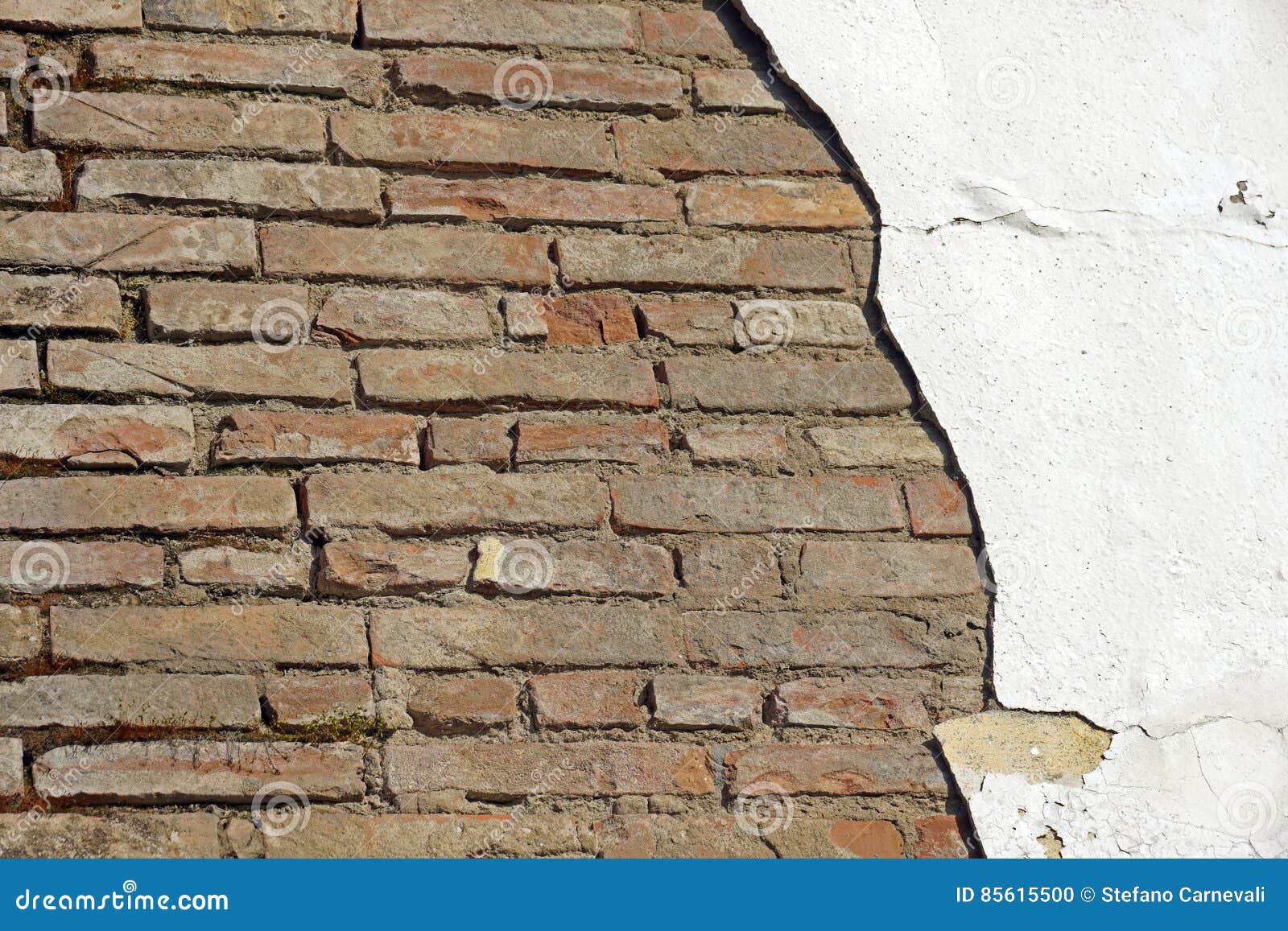 Ruined brick facade stock photo. Image of ruin, background - 85615500
