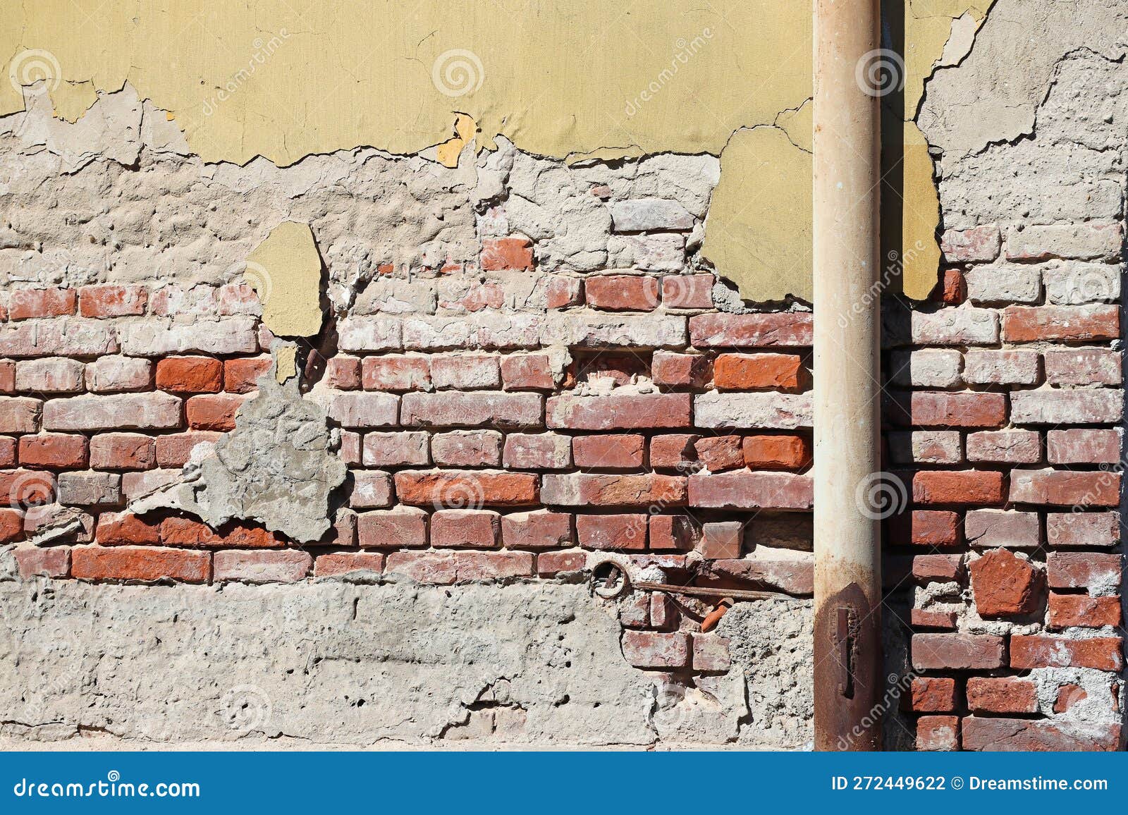 Ruined Brick Wall of an Old Building Stock Photo - Image of pattern ...