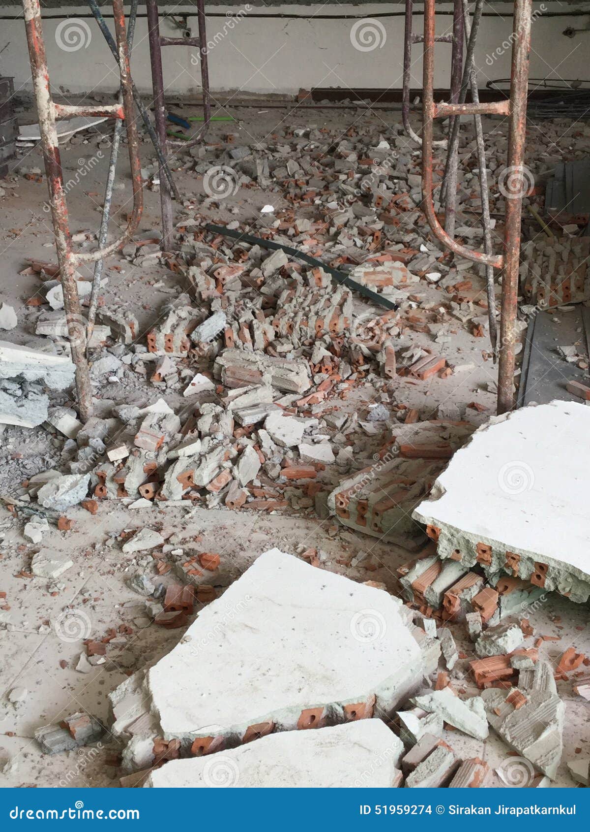 Ruined brick wall stock photo. Image of ruined, brick - 51959274