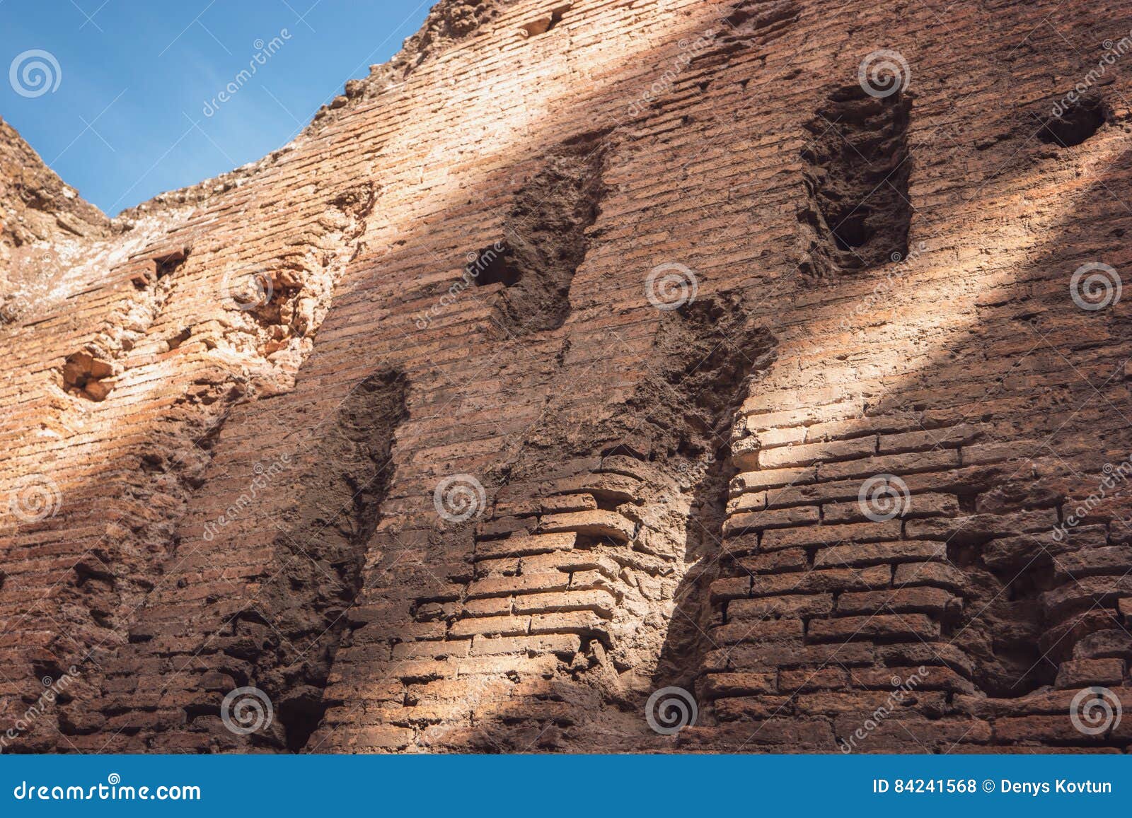 Ruined brick wall. stock photo. Image of antique, heritage - 84241568