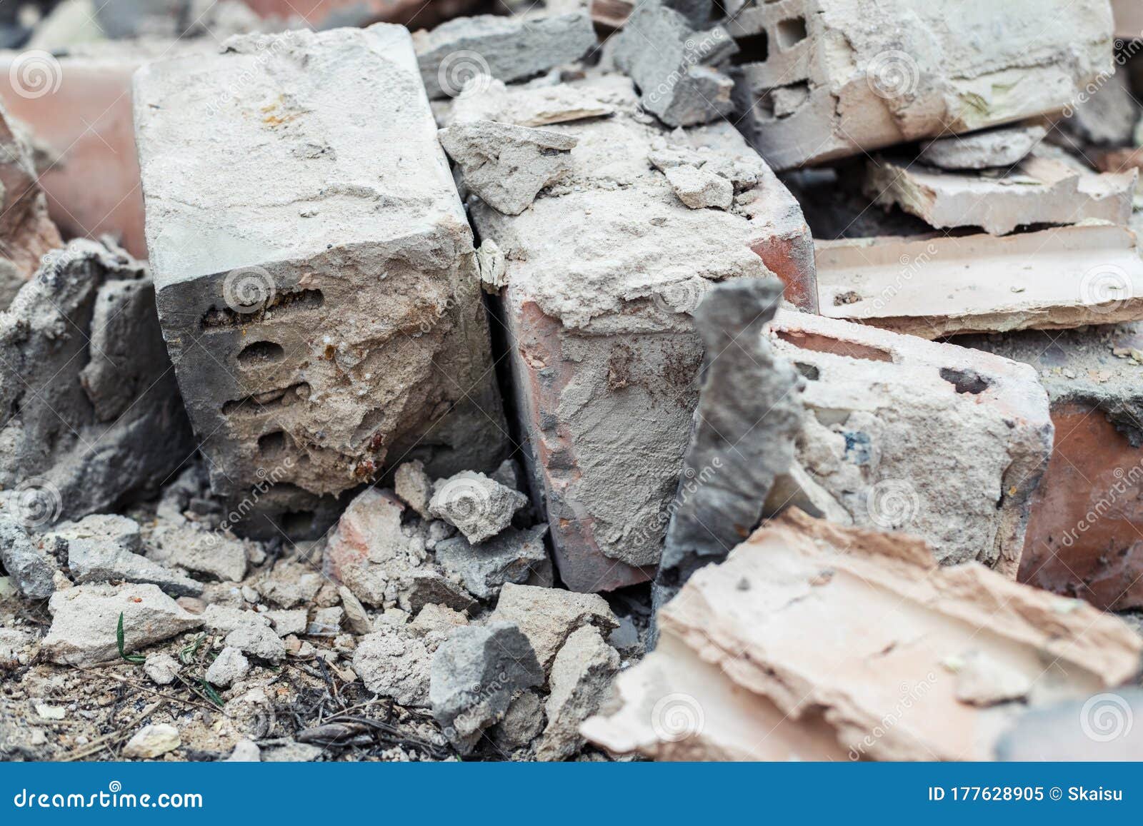 Ruined Bricks from Old House. Stock Image - Image of brick, pick: 177628905