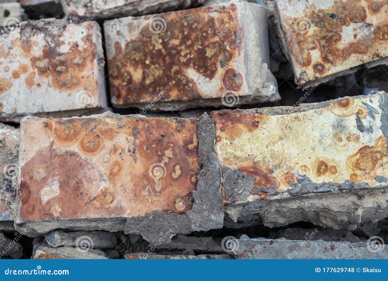 Ruined Bricks from Old House. Stock Photo - Image of block, dirty ...