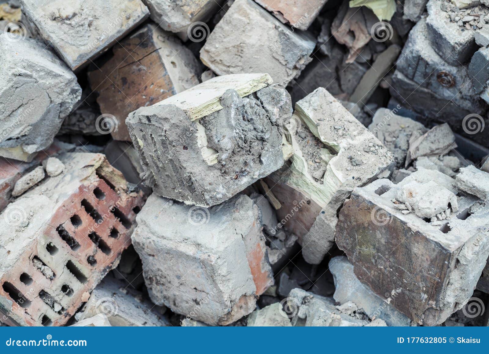 Ruined Bricks from Old House. Stock Image - Image of natural, exterior ...
