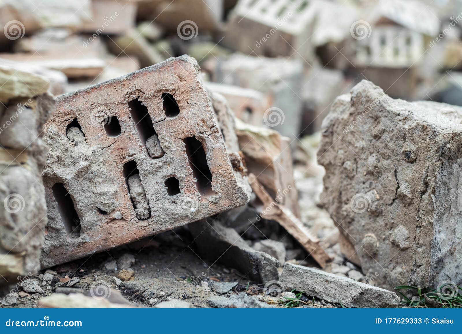 Ruined Bricks from Old House. Stock Image - Image of ruined, ruin ...