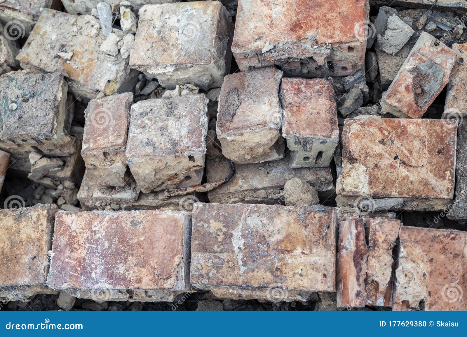 Ruined Bricks from Old House. Stock Photo - Image of brick, vintage ...