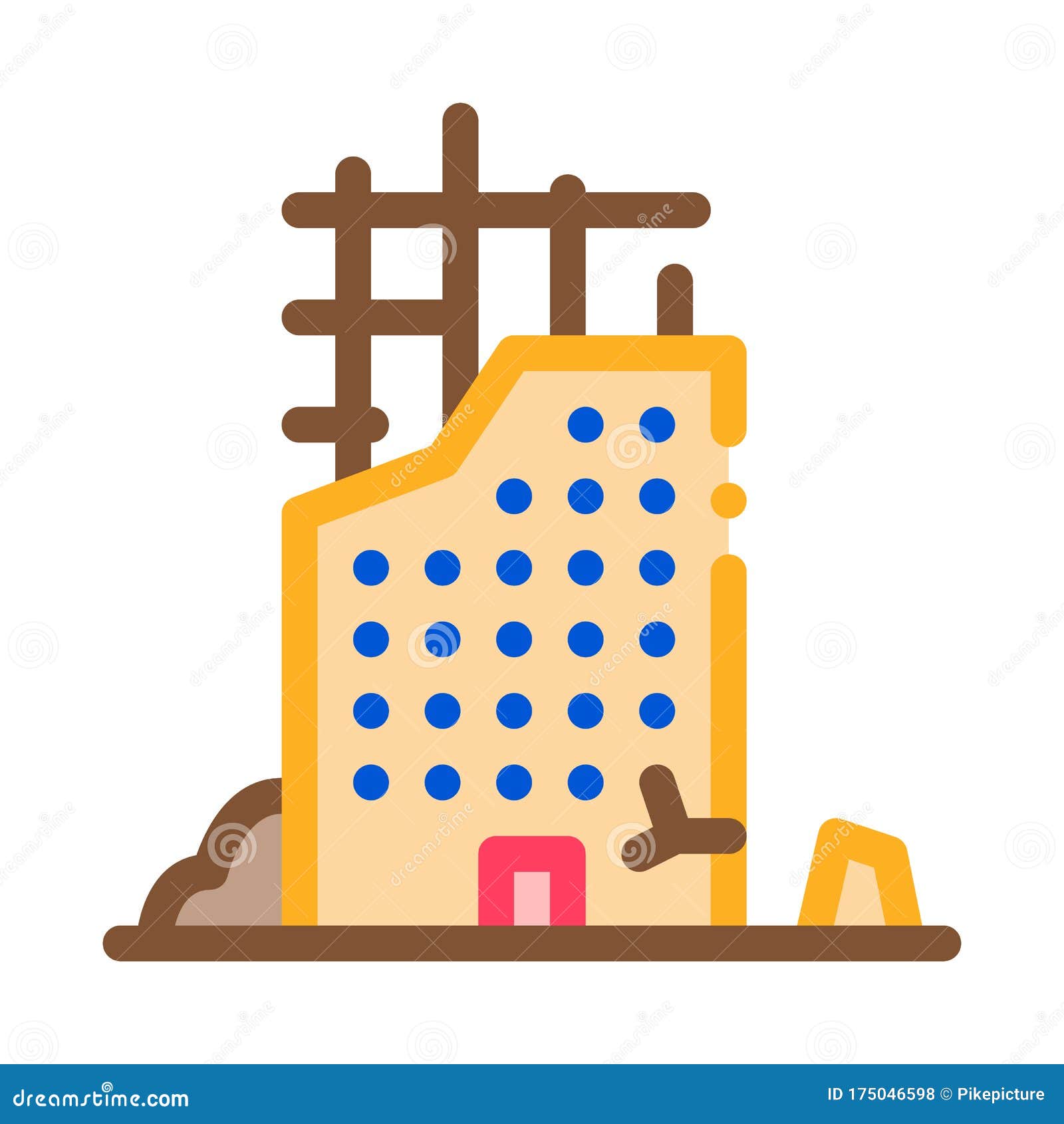 Ruined Building Icon Vector Outline Illustration Stock Vector ... Ruined Building Icon Vector Outline Illustration Stock Vector ...
