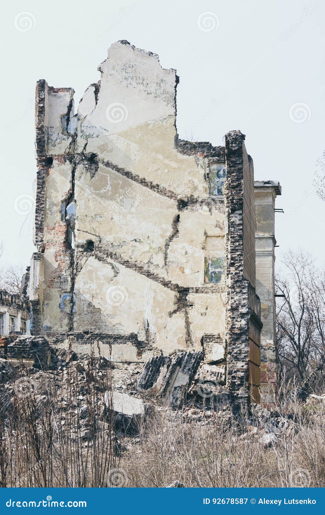 Ruined building stock image. Image of construction, chaos - 92678587