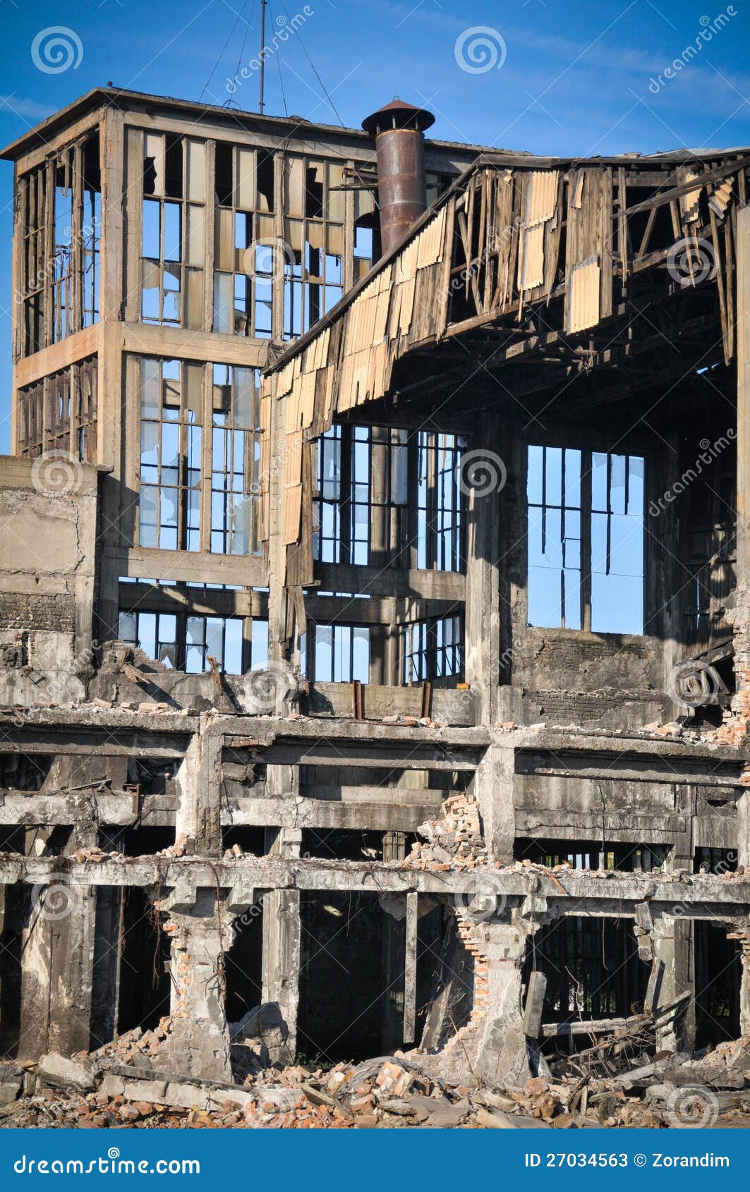 Ruined buildings stock image. Image of steel, destruction - 27034563