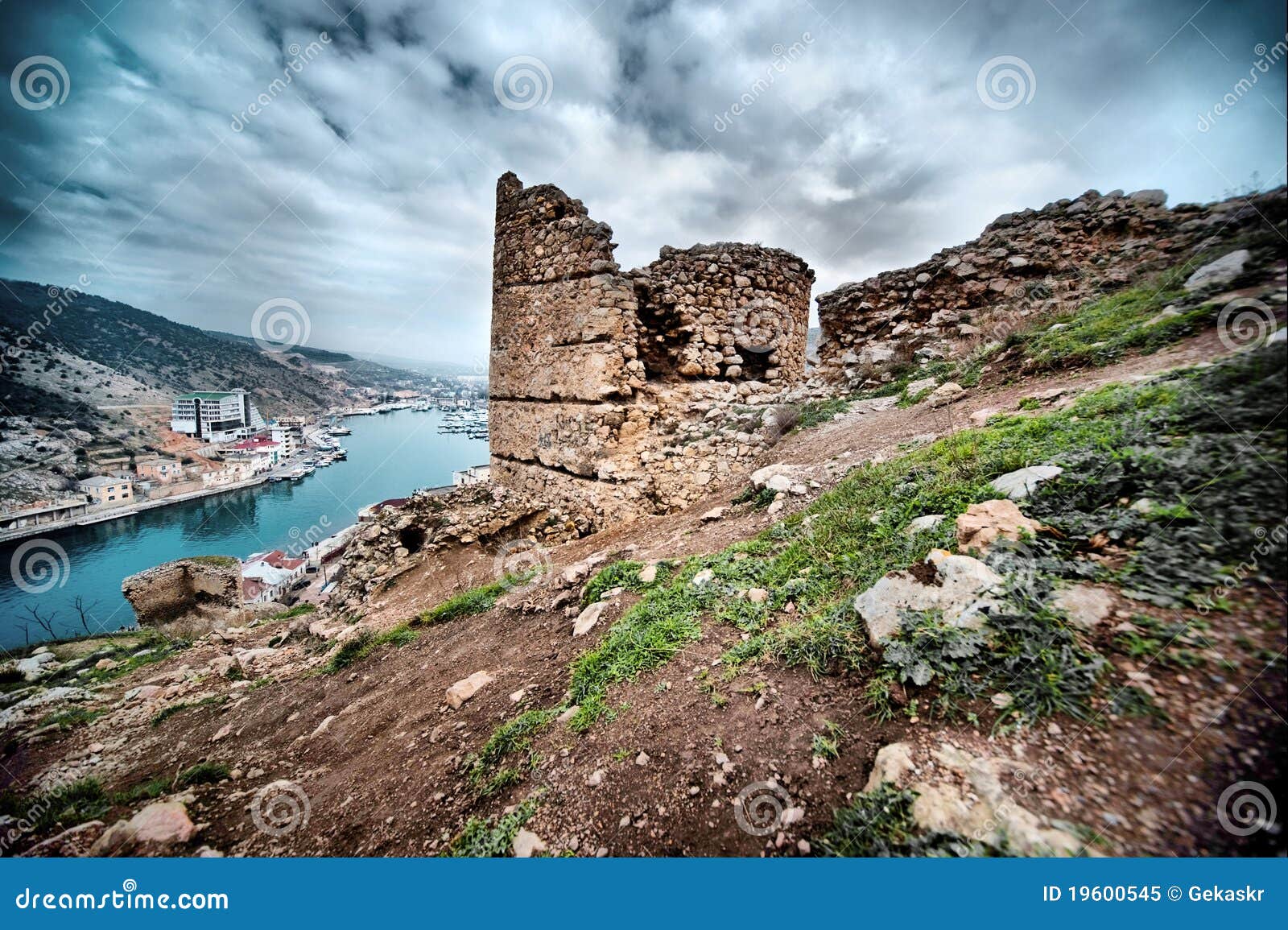 Ruined castle stock image. Image of brick, clouds, gothic - 19600545