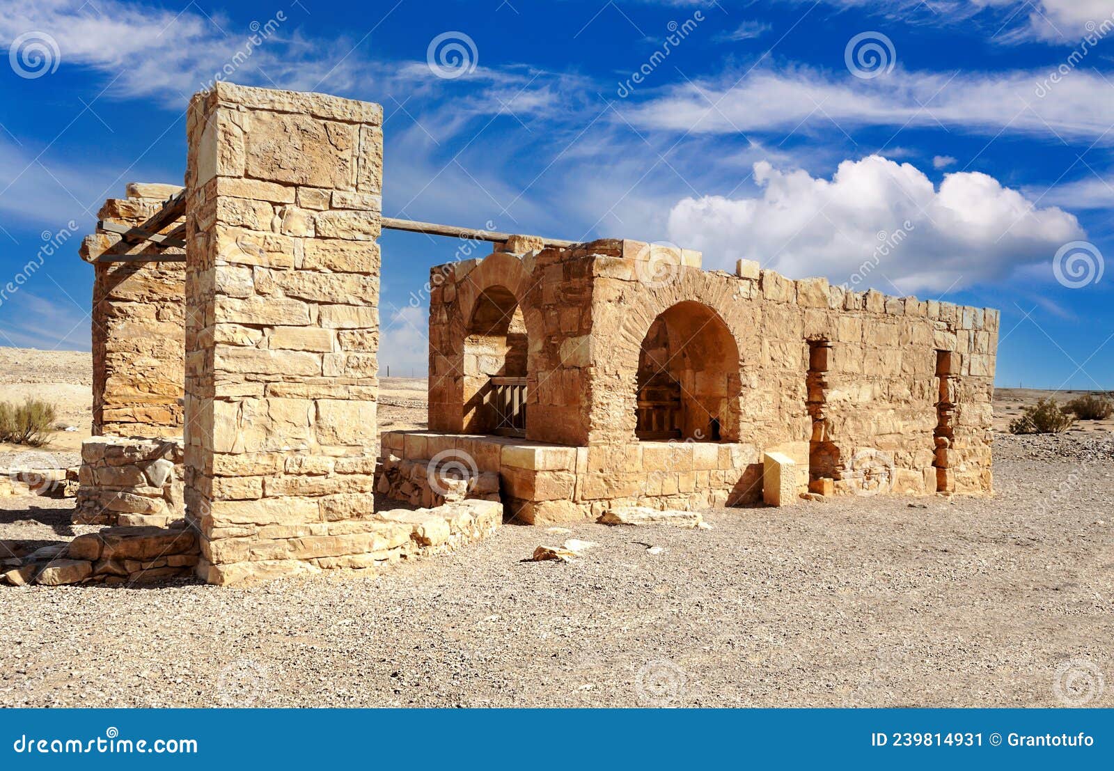 Ruined Castle Ruined Castle in the Desert of Jordan Stock Image - Image ...