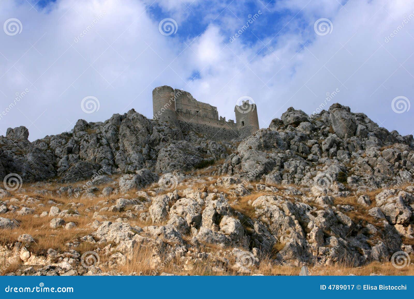 Ruined castle on mountain stock image. Image of castle - 4789017