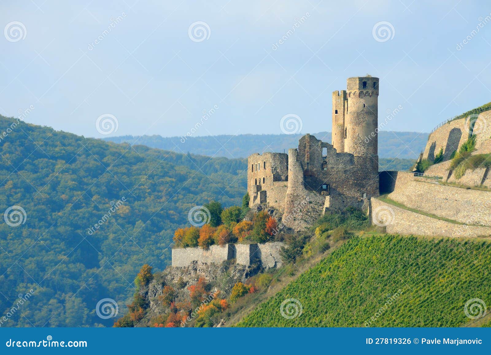 Ruined Castle in Rhineland, Germany Stock Photo - Image of architecture ...