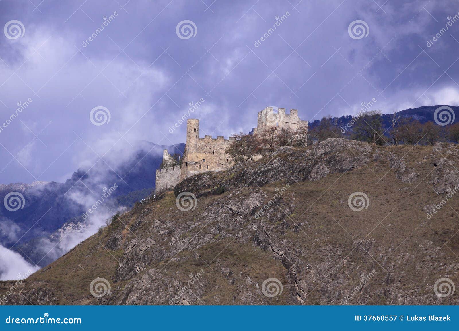 Ruined Castle And Renaissance Manour House In Liptovsky Hradok From ...