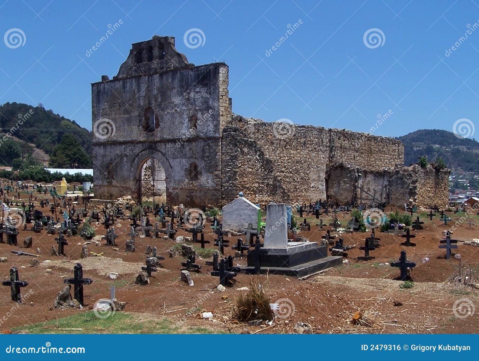 Ruined Church and Cemetery. Stock Photo - Image of ruin, graveyard: 2479316