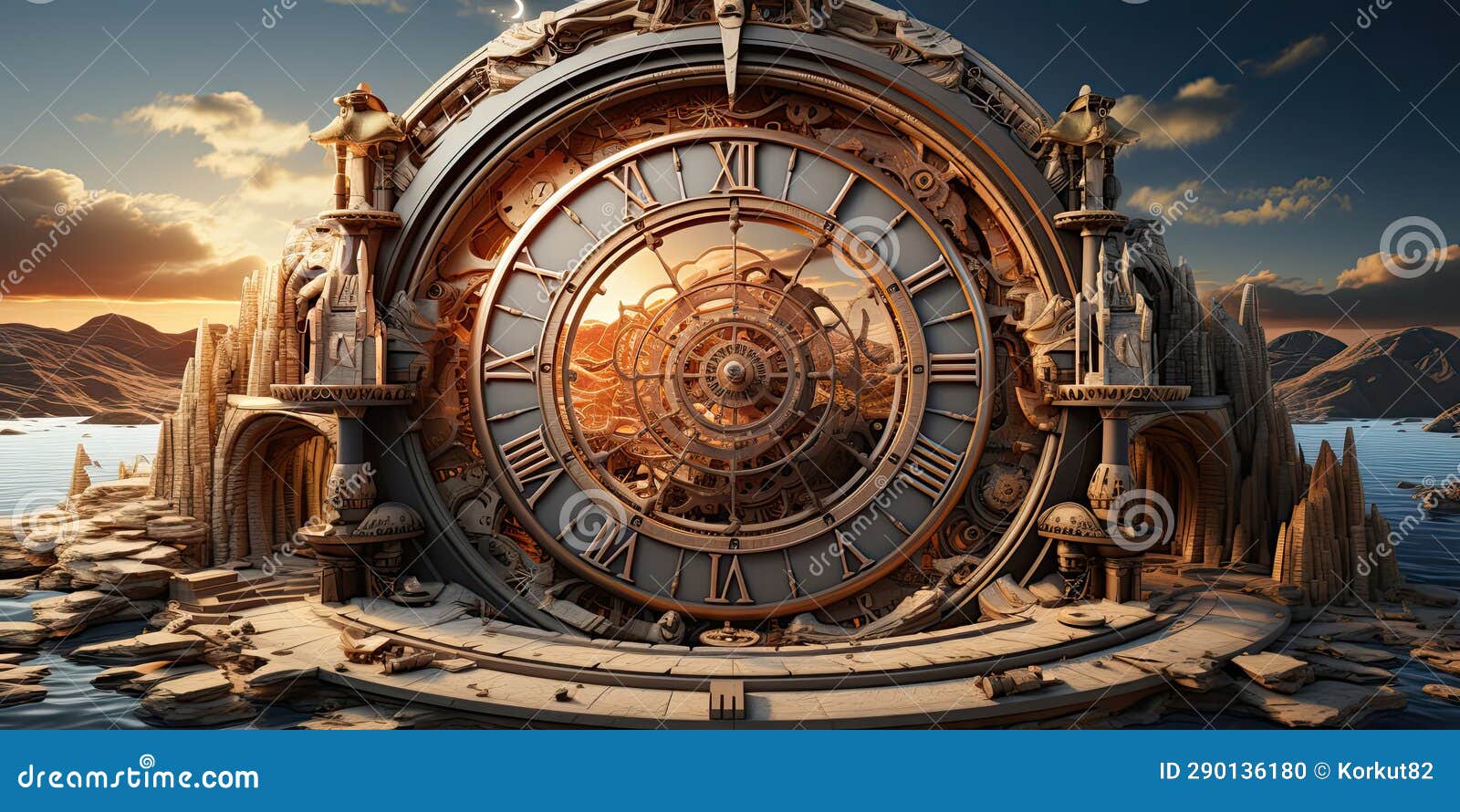 Ruined clock monument stock illustration. Illustration of historical ...