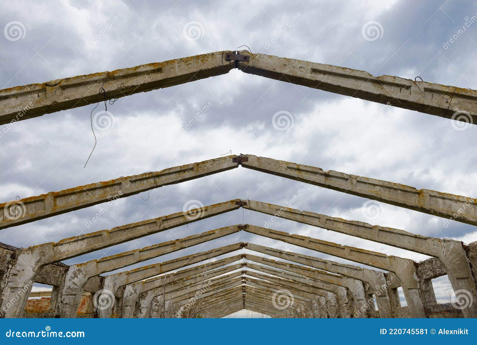 Ruined Concrete Frame of an Old Forgotten Structure Stock Image - Image ...