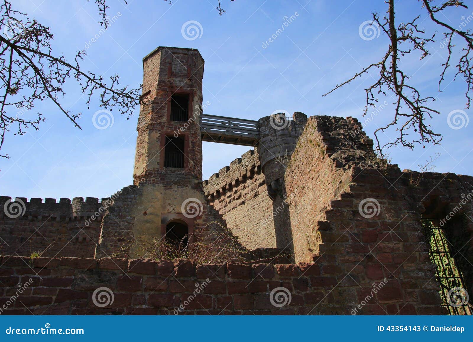 Ruined Dilsberg Castle stock image. Image of historical - 43354143