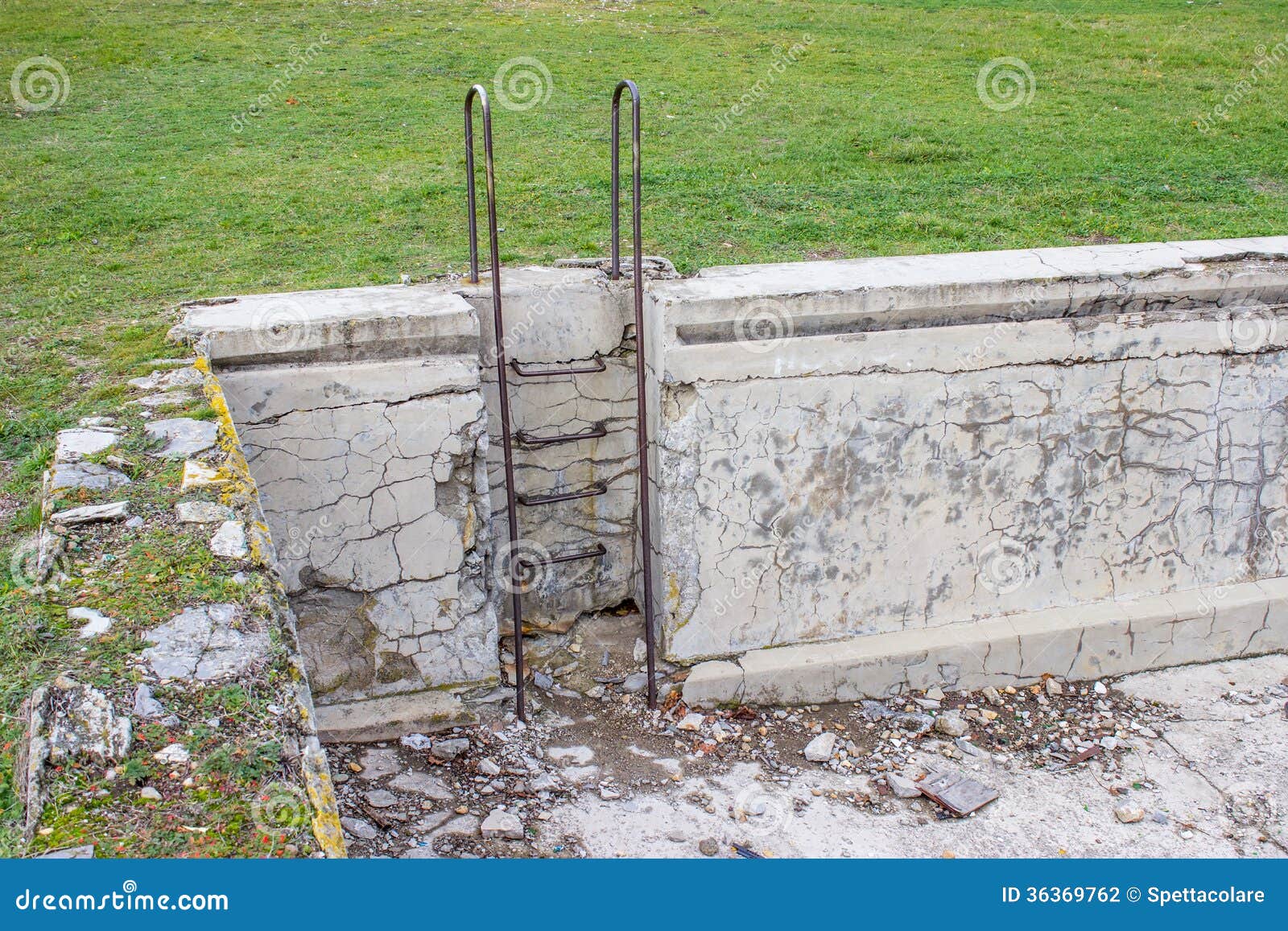 Ruined and Drained Swimming Pool 3 Stock Photo - Image of netting ...