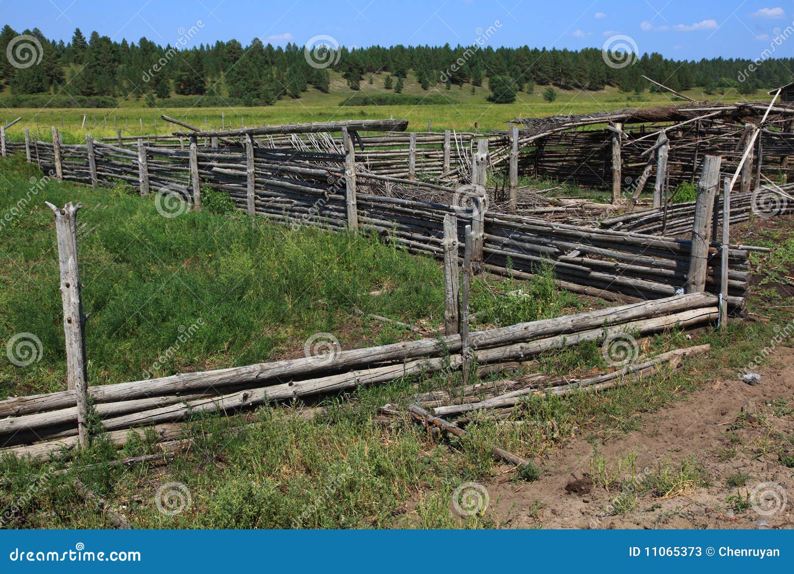Ruined field fence stock image. Image of mongolia, home - 11065373