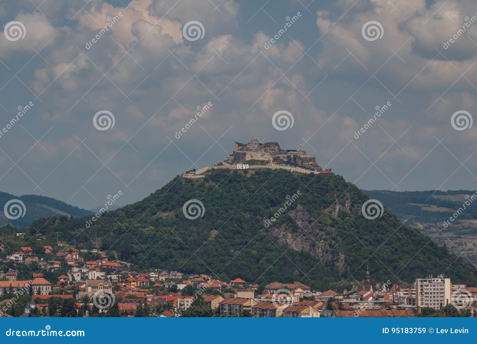 Ruined Fortress of Deva Town Editorial Stock Image - Image of residence ...
