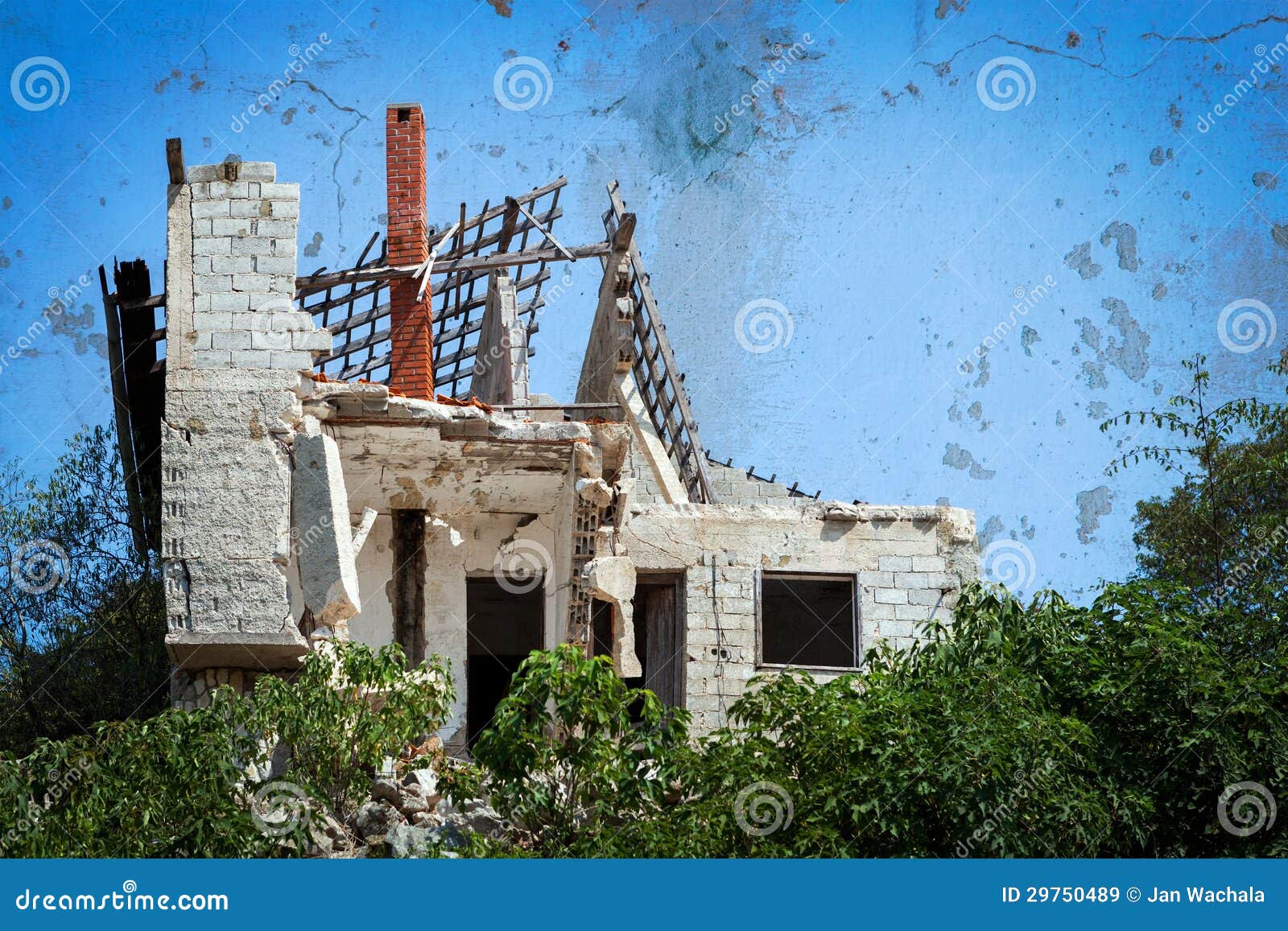 Ruined house stock image. Image of disaster, estate, destroyed - 29750489