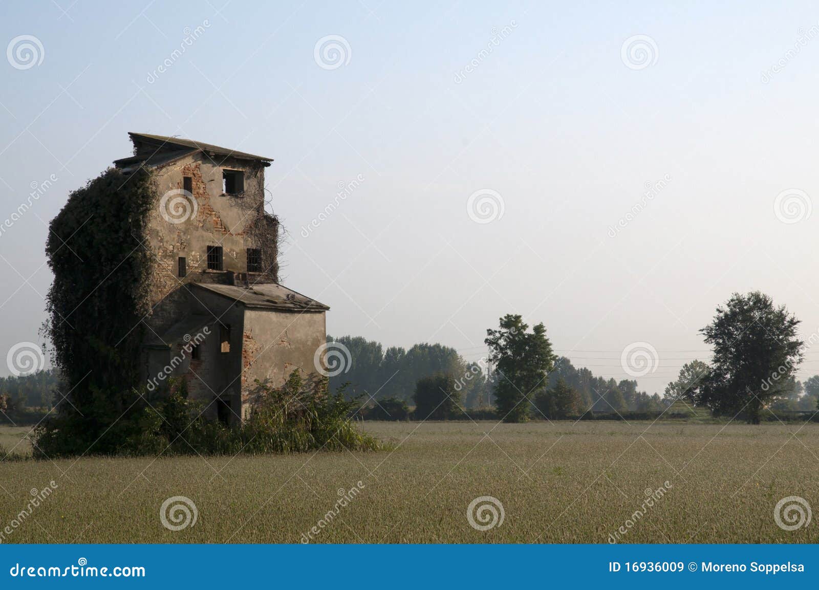 Ruined house in a field stock image. Image of land, brick - 16936009