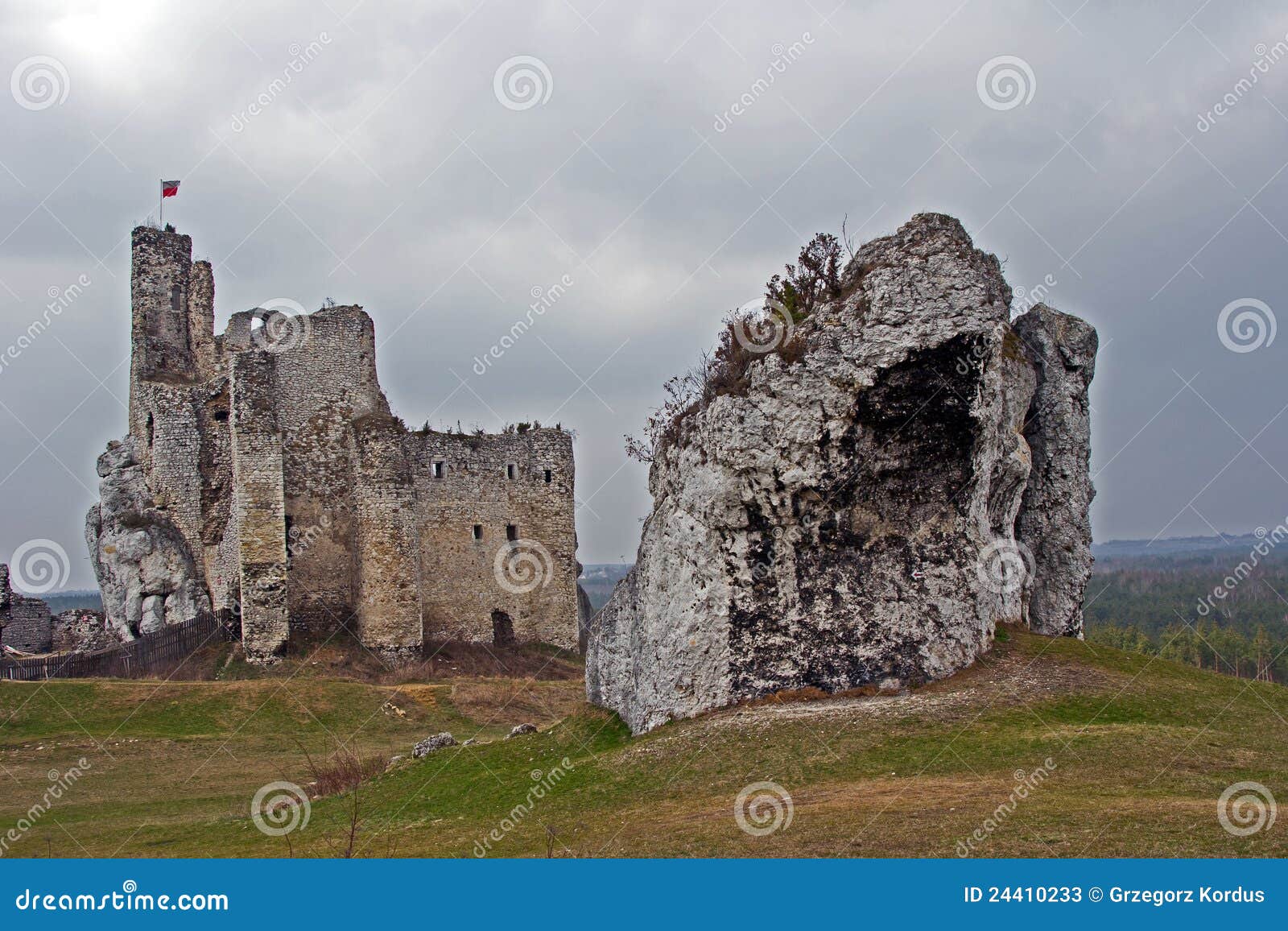 Ruined Medieval Arch Of San Miguel De Mazarreros Royalty-Free Stock ...