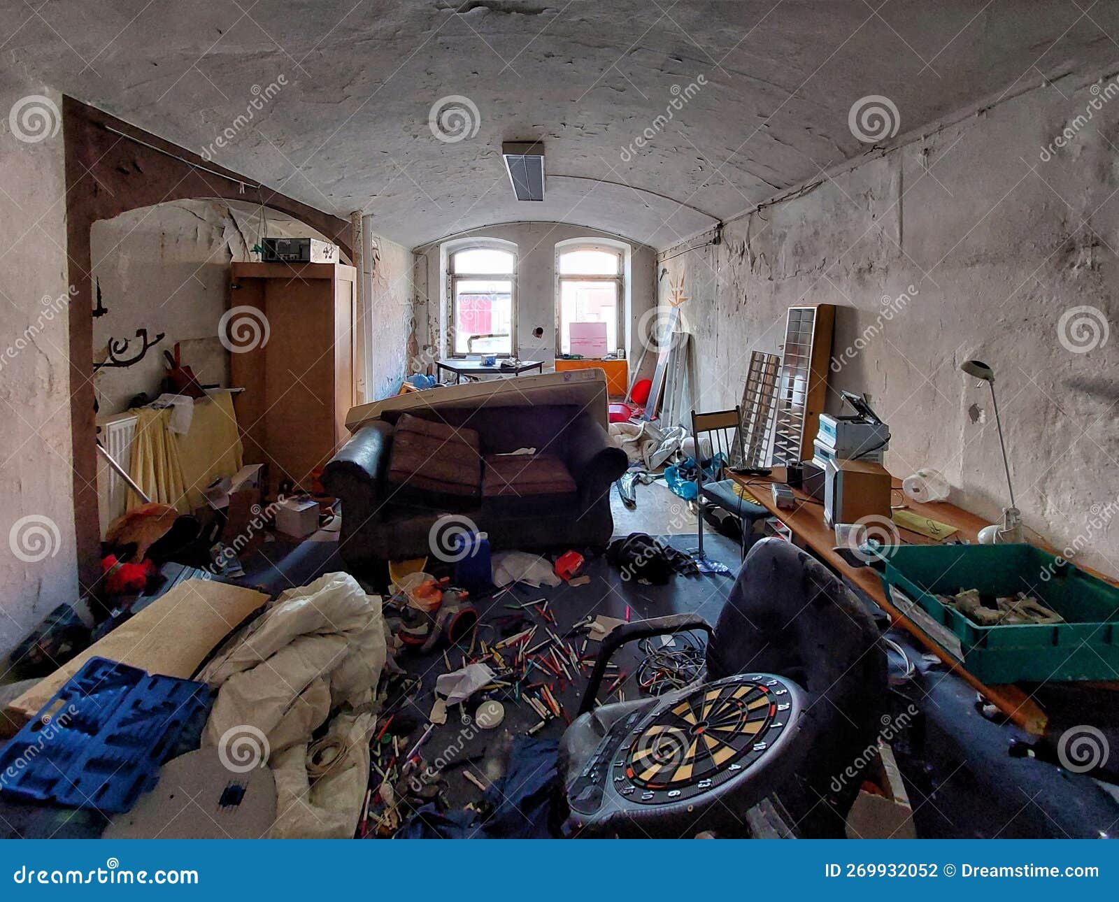 Ruined and Messy Room in an Old House Stock Photo - Image of house ...