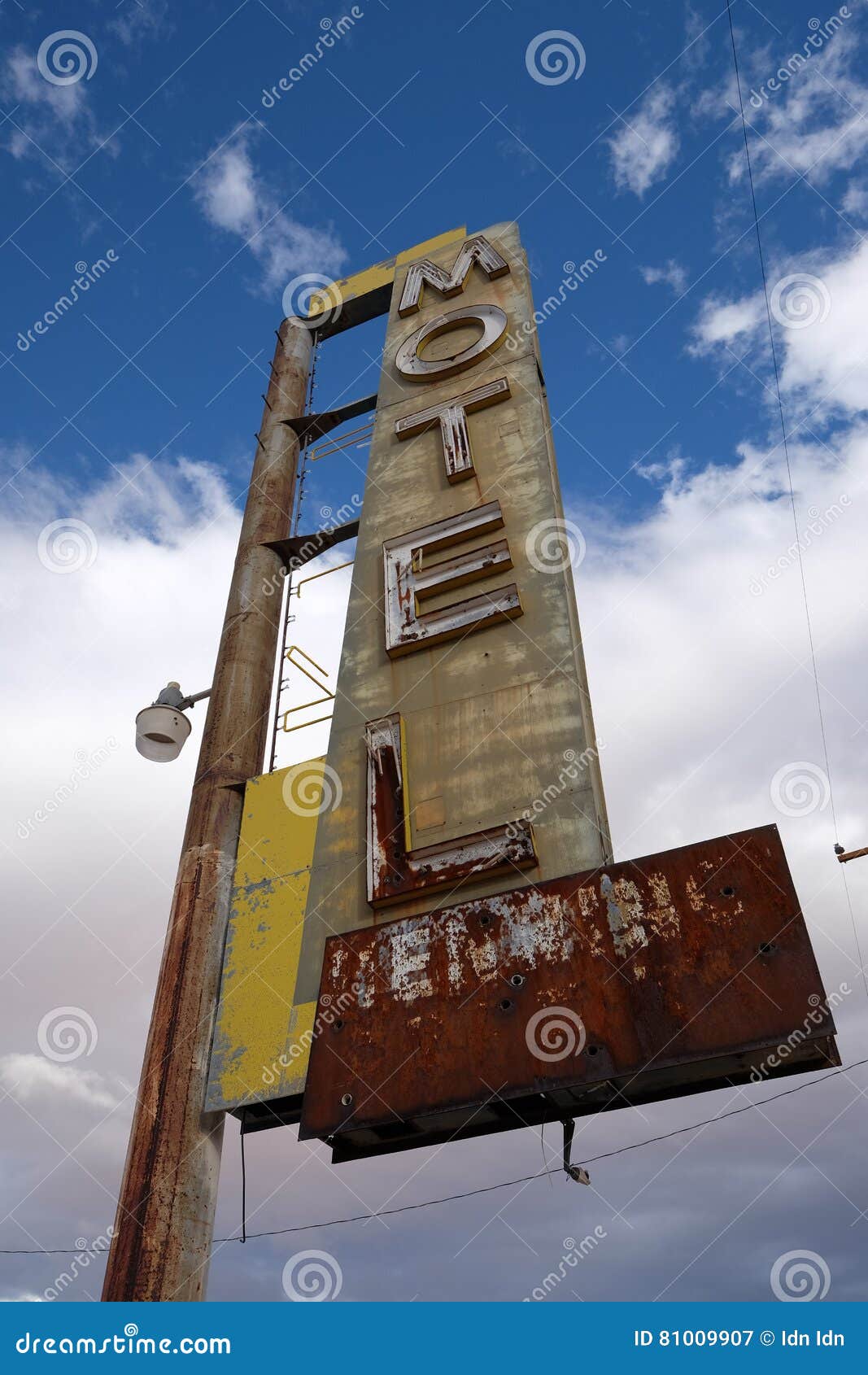 Ruined motel sign stock image. Image of motel, historic - 81009907