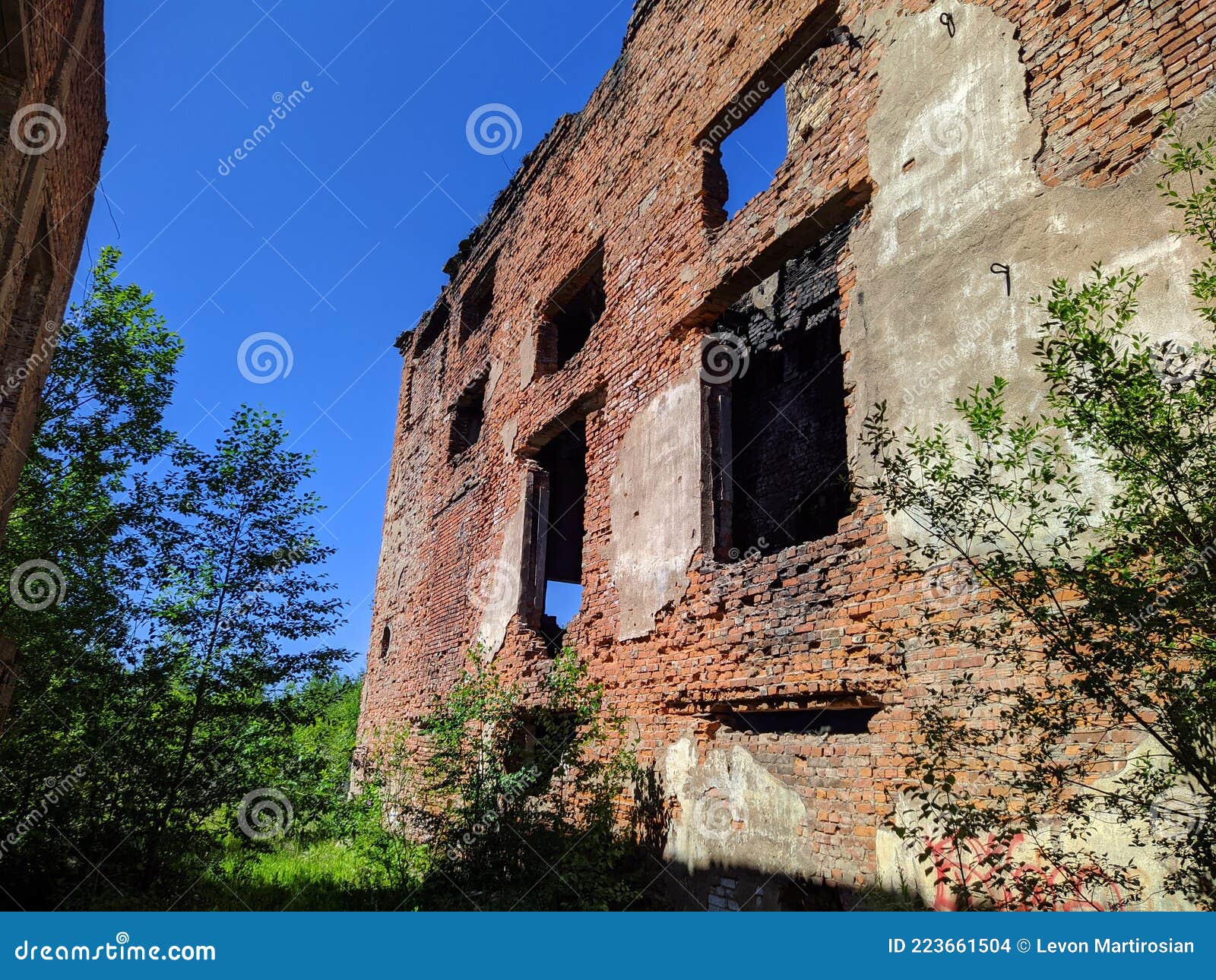 Ruined and Old Building Outside View in the Daytime. Stock Photo ...