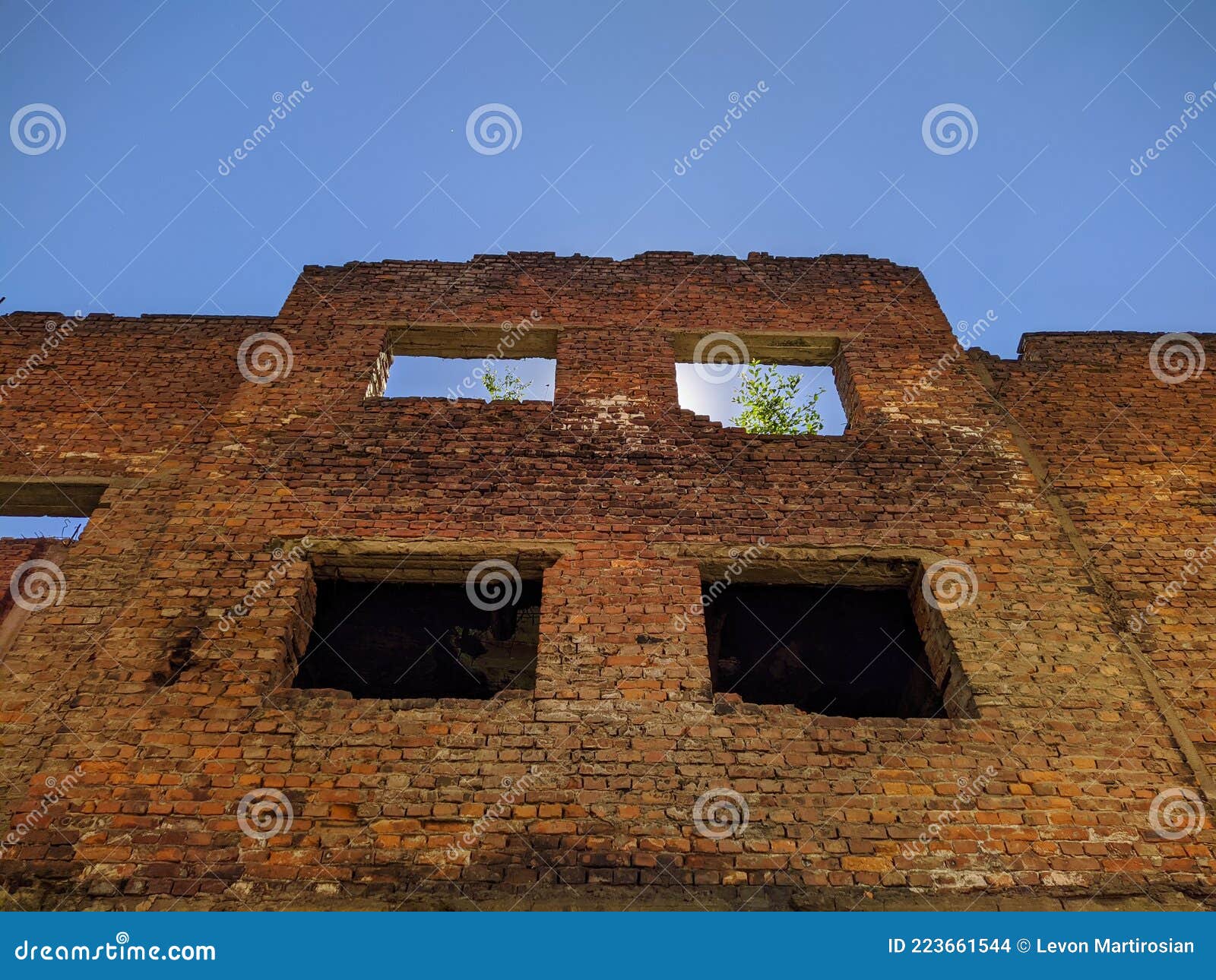 Ruined and Old Building Outside View in the Daytime. Stock Photo ...