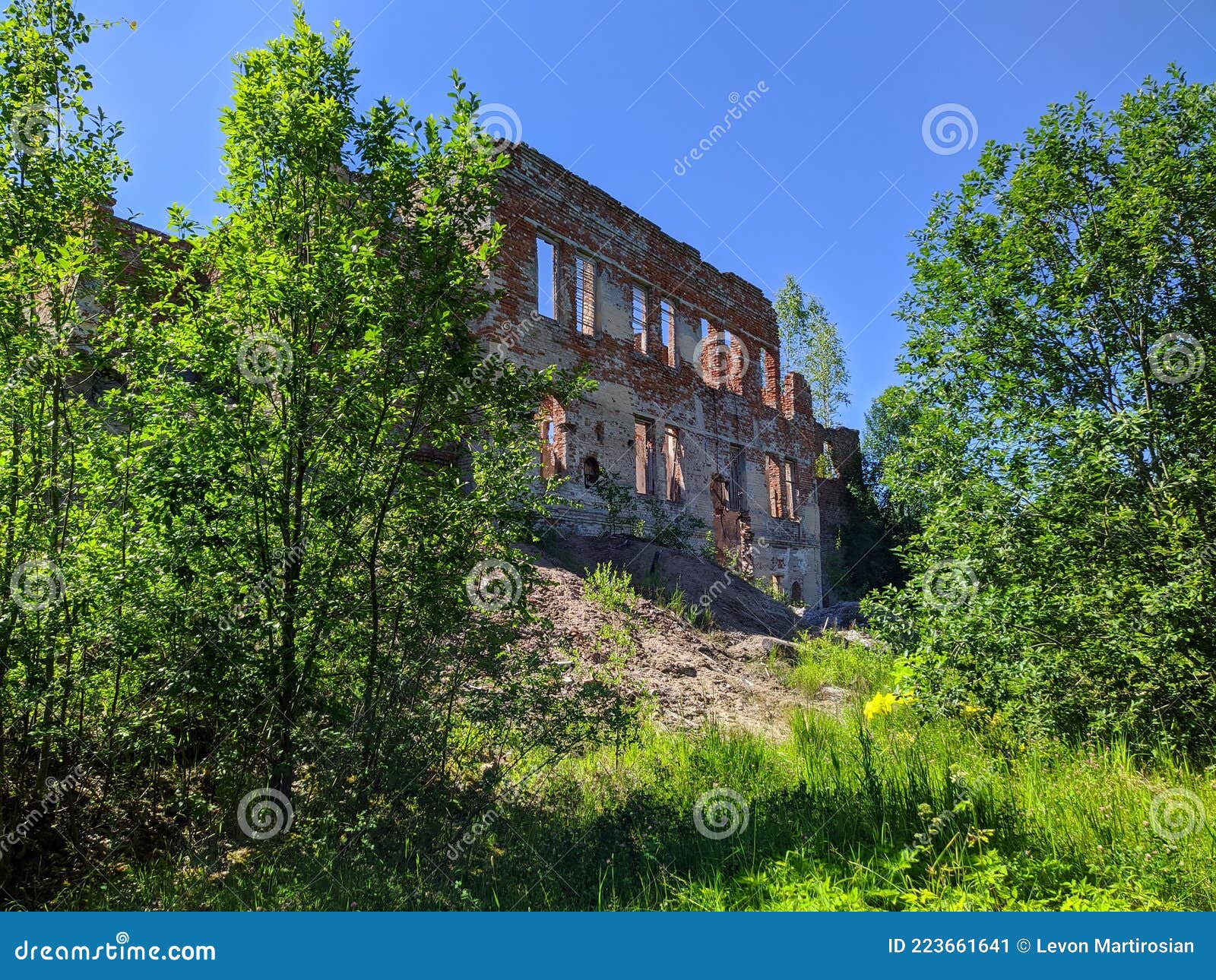 Ruined and Old Building Outside View in the Daytime. Stock Image ...