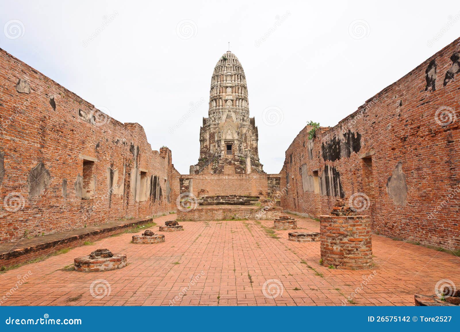 Ruined Old Temple Build from Brick Stock Photo - Image of culture ...