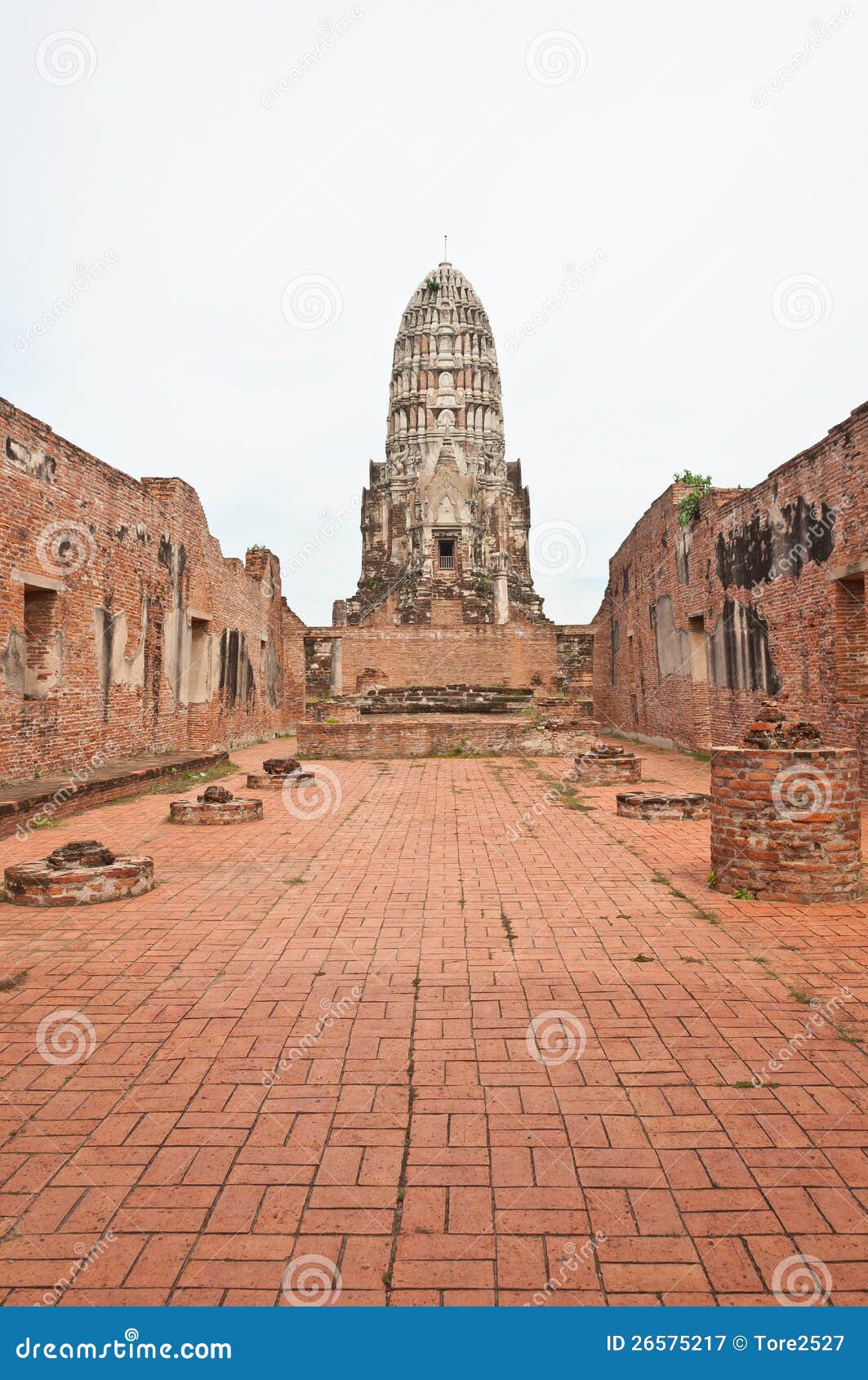 Ruined Old Temple Build from Brick Stock Image - Image of asian ...