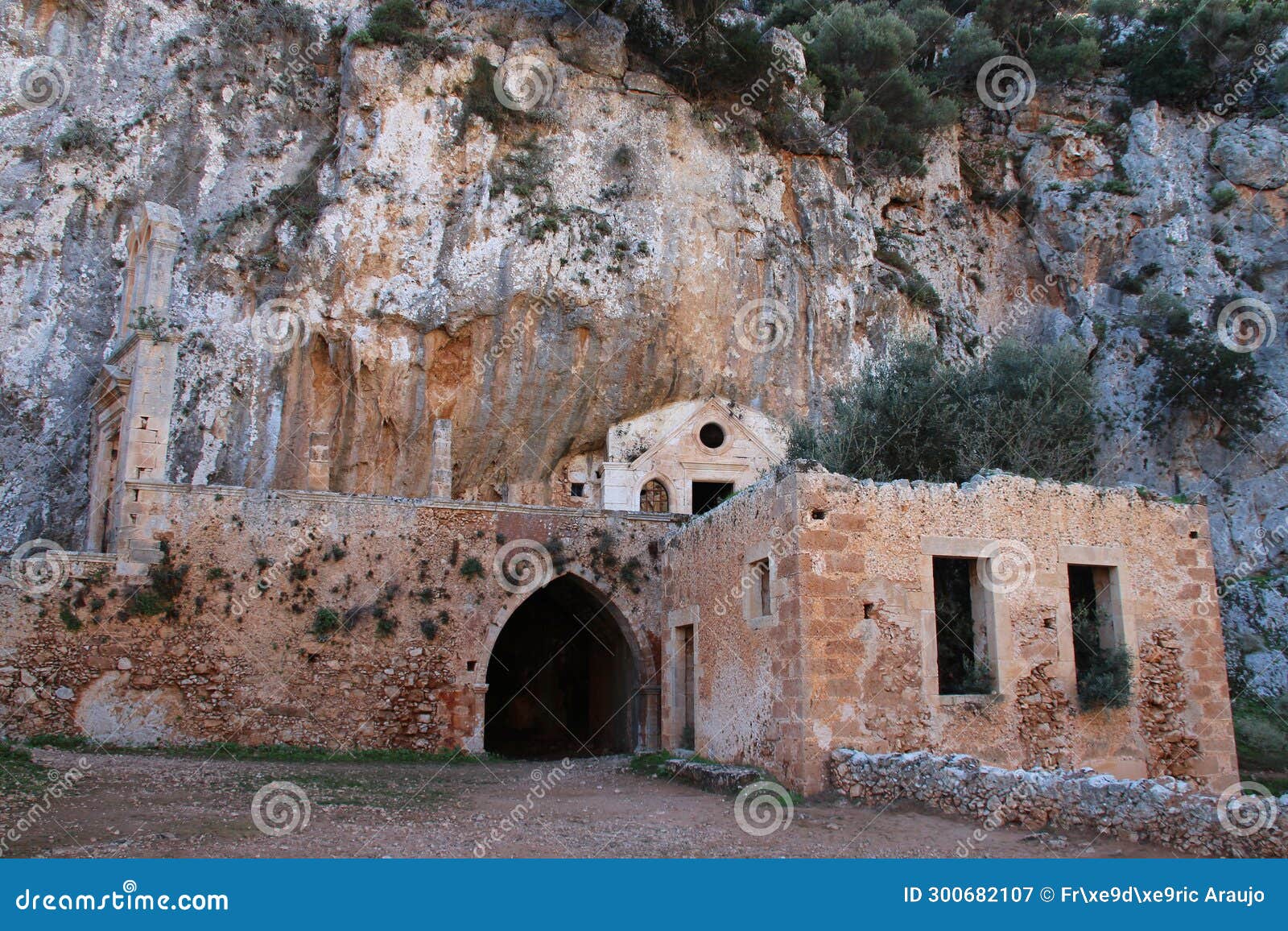 Ruined Orthodox Monastery (katholiko) in Crete (greece) Stock Image ...