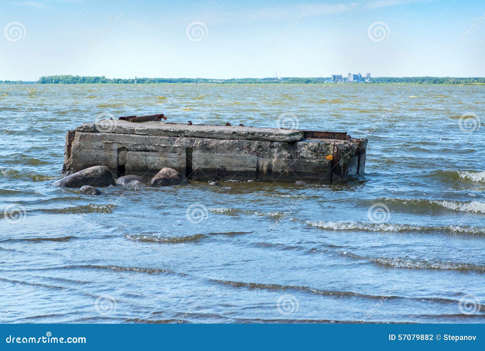 Ruined pier in the sea stock photo. Image of outdoors - 57079882