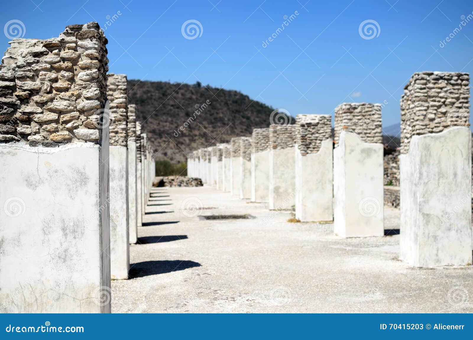 Ruined Pillars of Toltec City in Tula Stock Image - Image of geometry ...