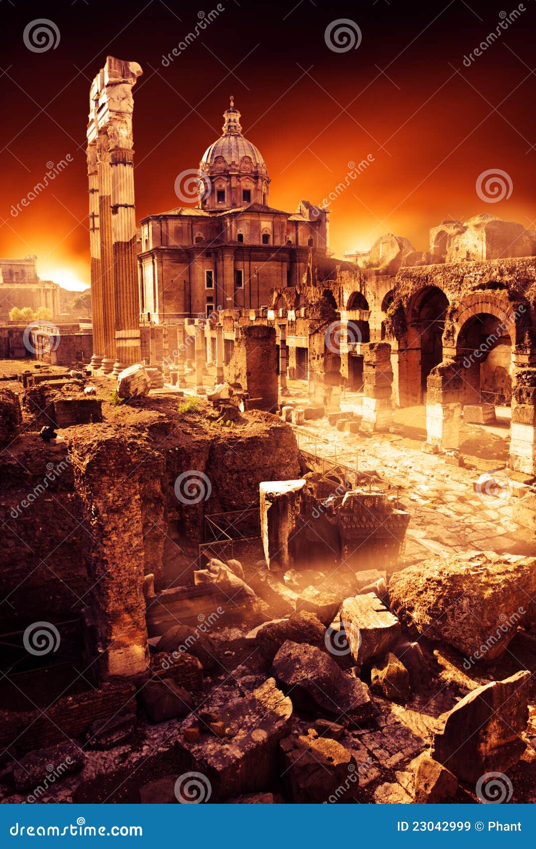 Ruined Rome stock image. Image of color, italy, roma - 23042999