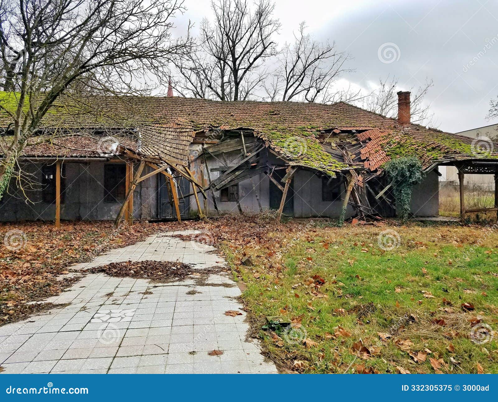 Entry To One Of A Dilapidated Building With A Sarcophagus Inside In ...