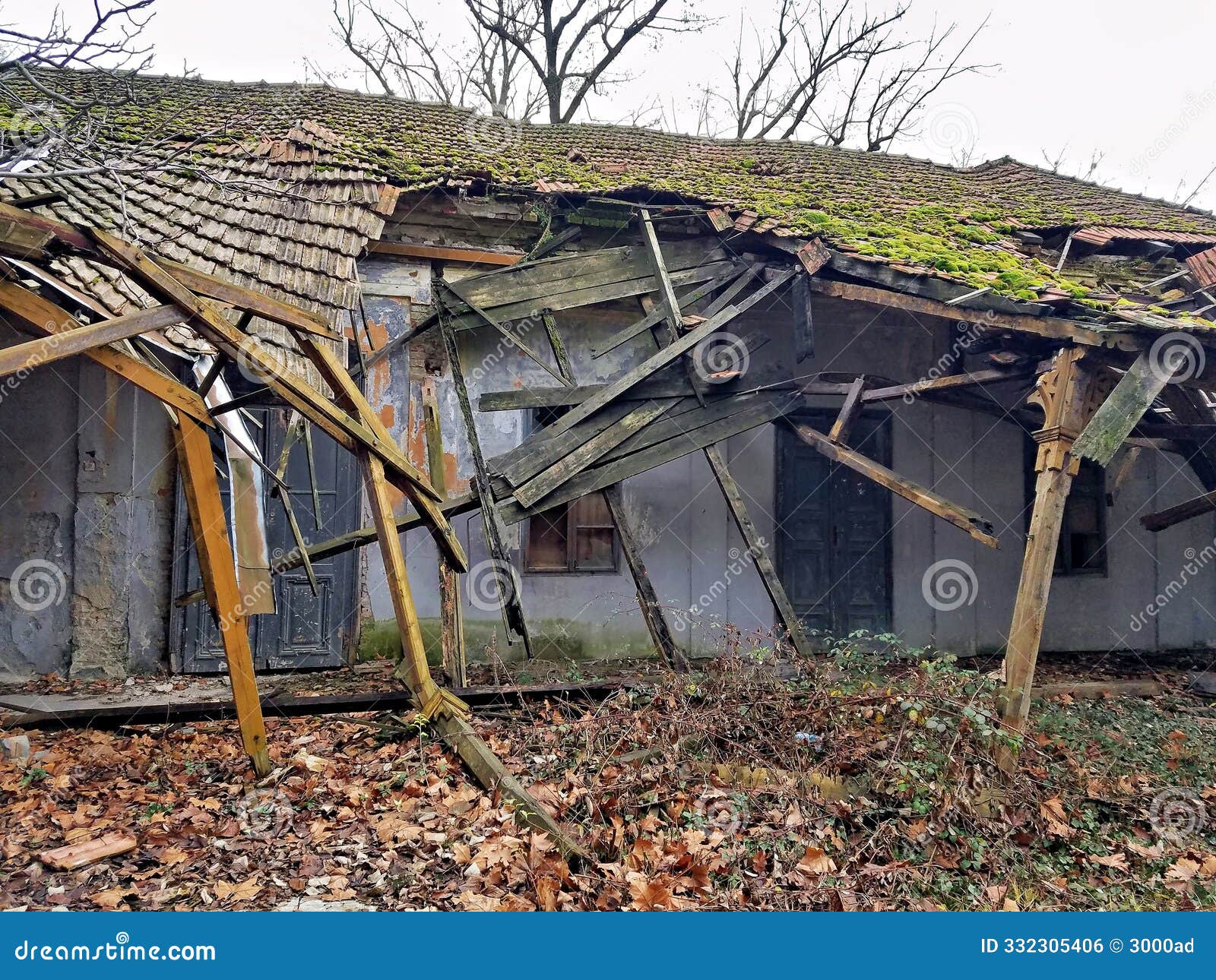 Ruined Roof of a Dilapidated Structure Stock Photo - Image of decrepit ...