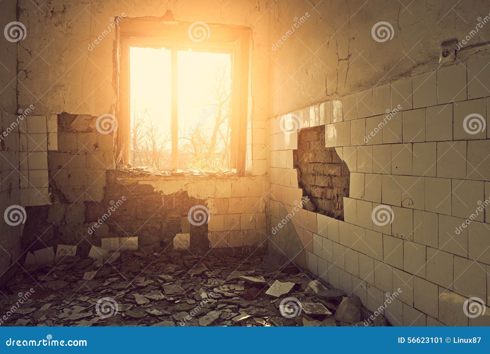 Ruined room stock image. Image of black, inside, grungy - 56623101