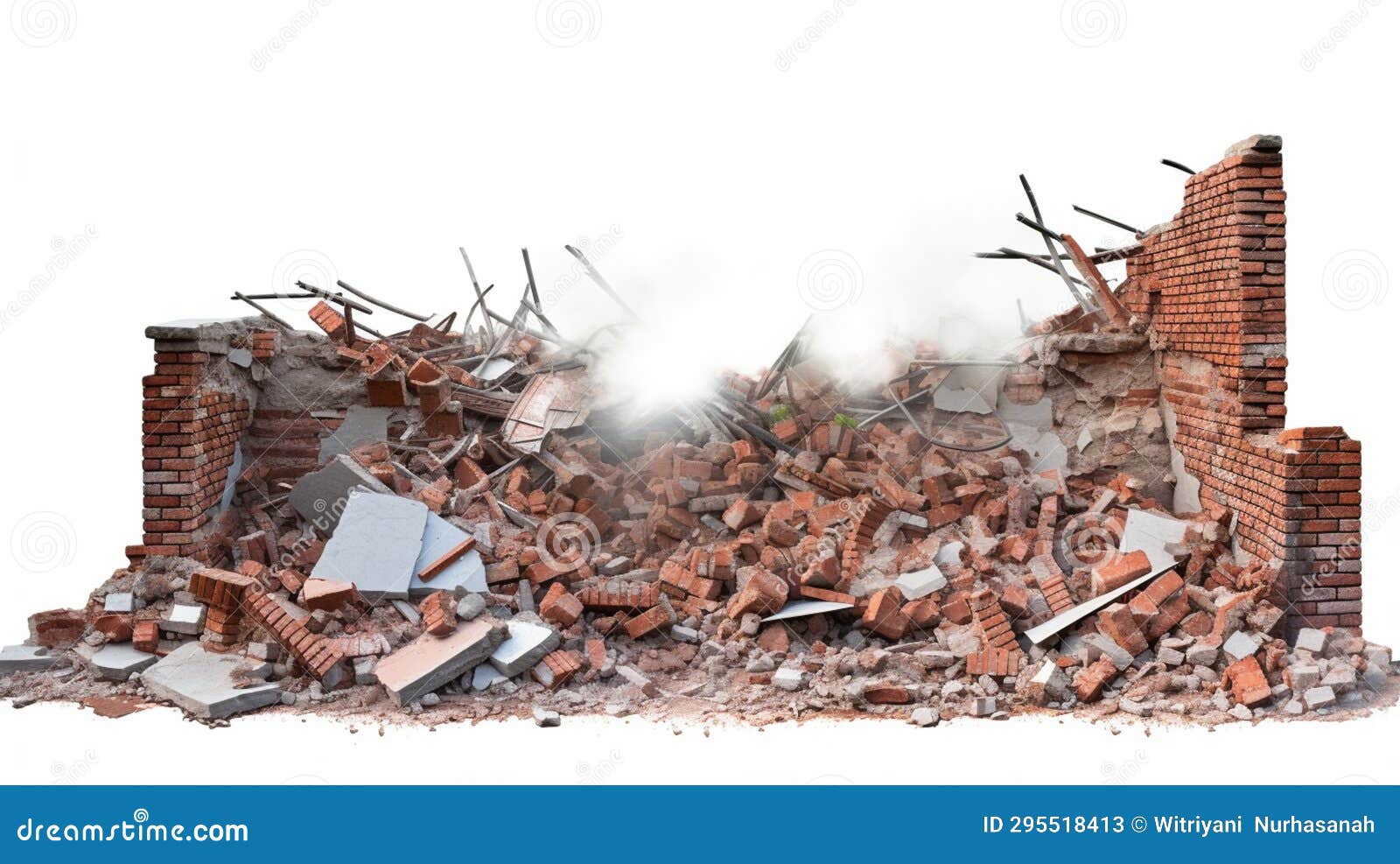 Ruined Rubble Isolated on White Background Have Clipping Path ...